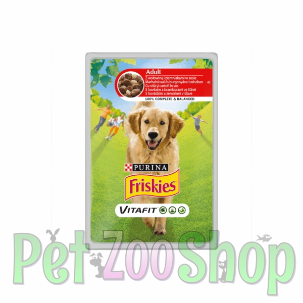 Friskies Govedina i Krompir u Sosu za Odrasle Pse, 85g – Potpuna Hrana sa Govedinom i Krompirom
