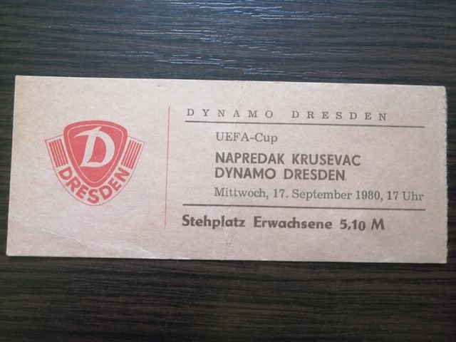 Dinamo Drezden-Napredak 17.9.1980