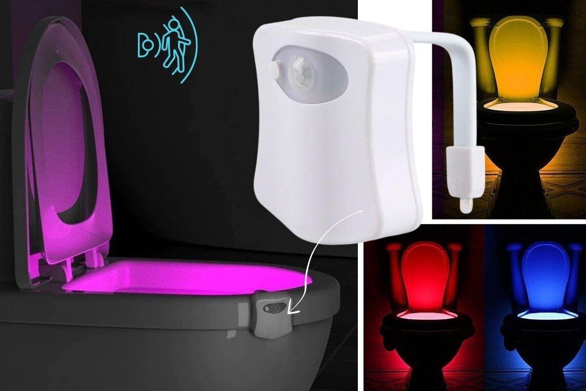 Noćno svetlo za toalet ToiletGlow, senzor pokreta, 8 boja