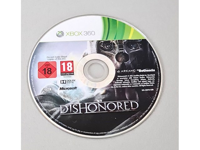 Dishonored   XBOX 360  -samo disk-