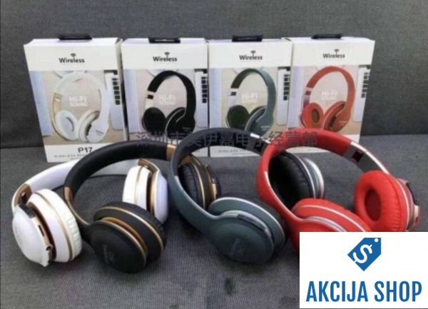 Bluetooth bežične slušalice P17 plave – Bluetooth bežične slušalice P17 plave