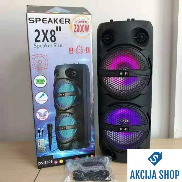 Bluetooth karaoke zvučnik – 2×8″ – DS 2806 – Bluetooth karaoke zvučnik – 2×8″ – DS 2806