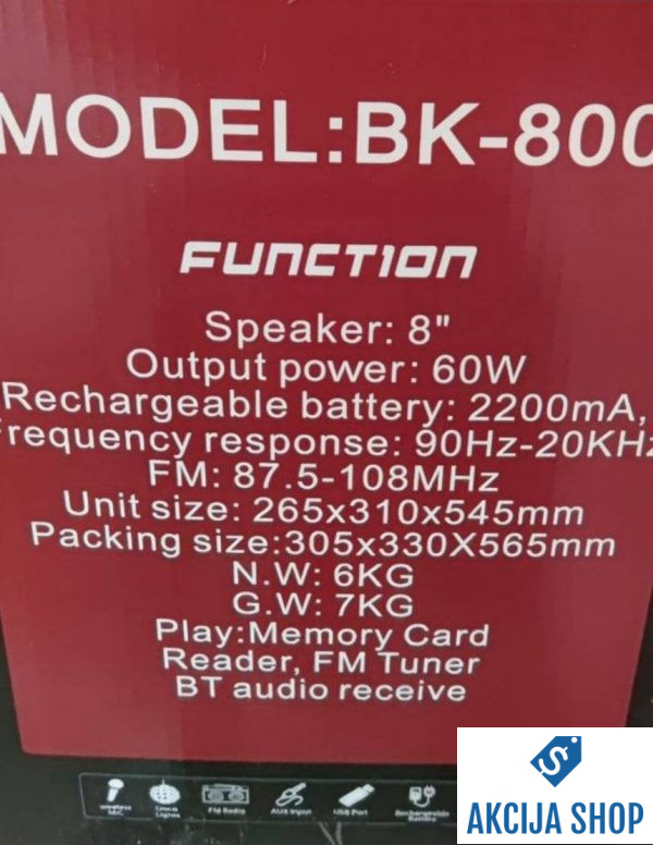 Bluetooth karaoke zvučnik BK-800 – Bluetooth karaoke zvučnik BK-800