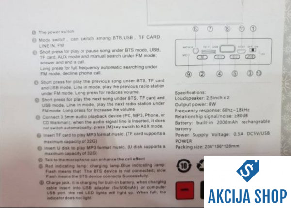 Klasičan Bluetooth zvučnik MP3/SD card/radio – Klasičan Bluetooth zvučnik MP3/SD card/radio