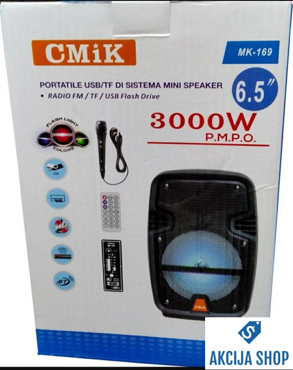 Prenosivi blutut karaoke zvučnik sa mikrofonom CMIK MK-169 – Prenosivi blutut karaoke zvučnik sa mikrofonom CMIK MK-169