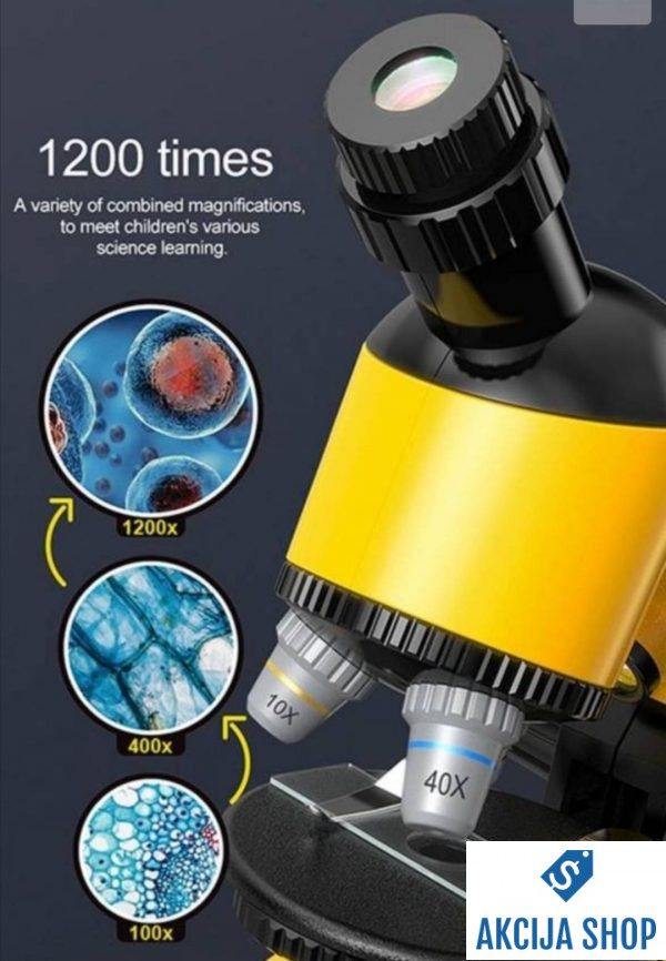 Dečiji mikroskop + sto-kofer sa sočivima u boji žuti – Dečiji mikroskop + sto-kofer sa sočivima u boji žuti