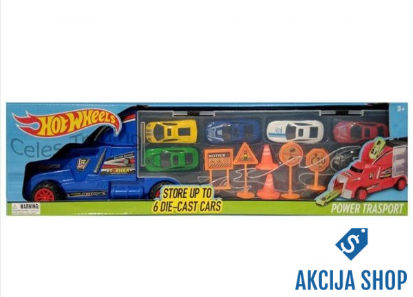 Veliki kamion tobogan Hot wheels sa 6 autića – Veliki kamion tobogan Hot wheels sa 6 autića