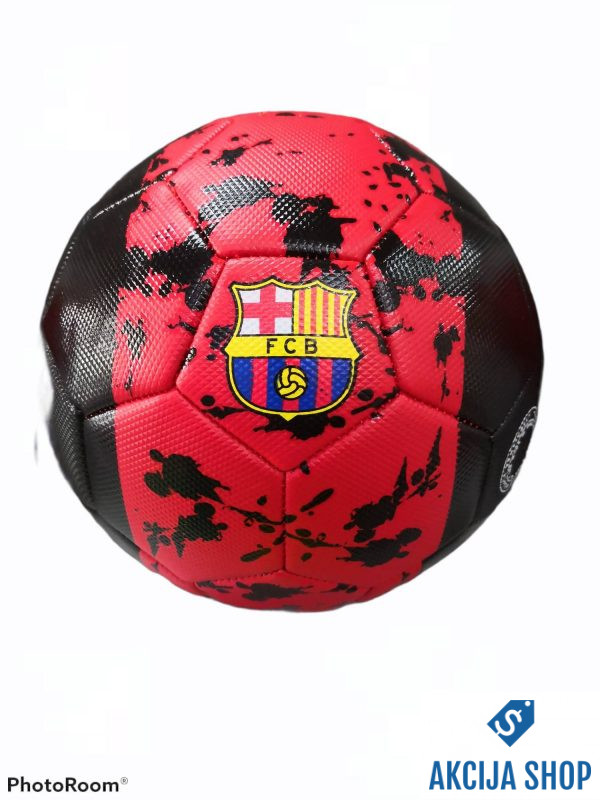 Crno crvena kožna fudbalska lopta Barcelona – Crno crvena kožna fudbalska lopta Barcelona