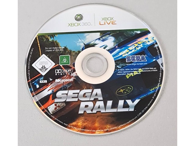 Sega Rally   XBOX 360 -samo disk-
