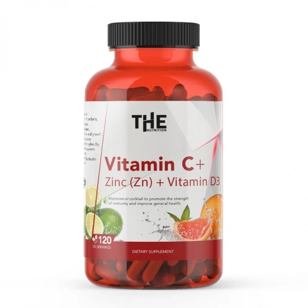 Vitamin C + D3 + zinc 120cap – THE Nutrition