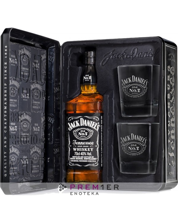 Jack Danielʼs No.7 metalna kutija sa 2 čaše 0.70l