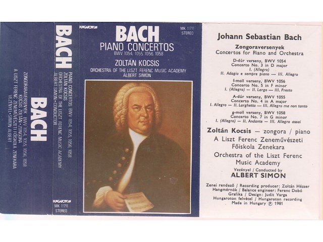 BAH BACH / PIANO CONCERTOS BWV 1O54, 1O55, 1O56, 1O58