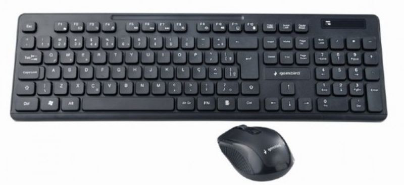 Bežična tastatura plus bežični miš GEMBIRD KBS-WCH-03, USB nano prijemnik, Membranski tasteri, US layout, crna