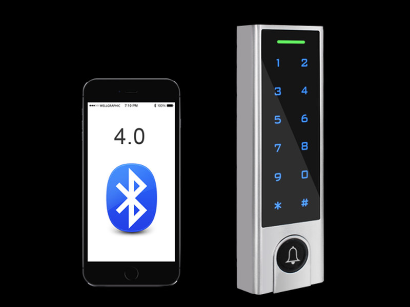 Secukey H3-BLE Vodootporna IP66 kontrola pristupa sa Bluetooth interfejsom za integraciju sa TTLock aplikacijom. Tastatura je osetljiva na dodir uz ugrađen RFID čitač