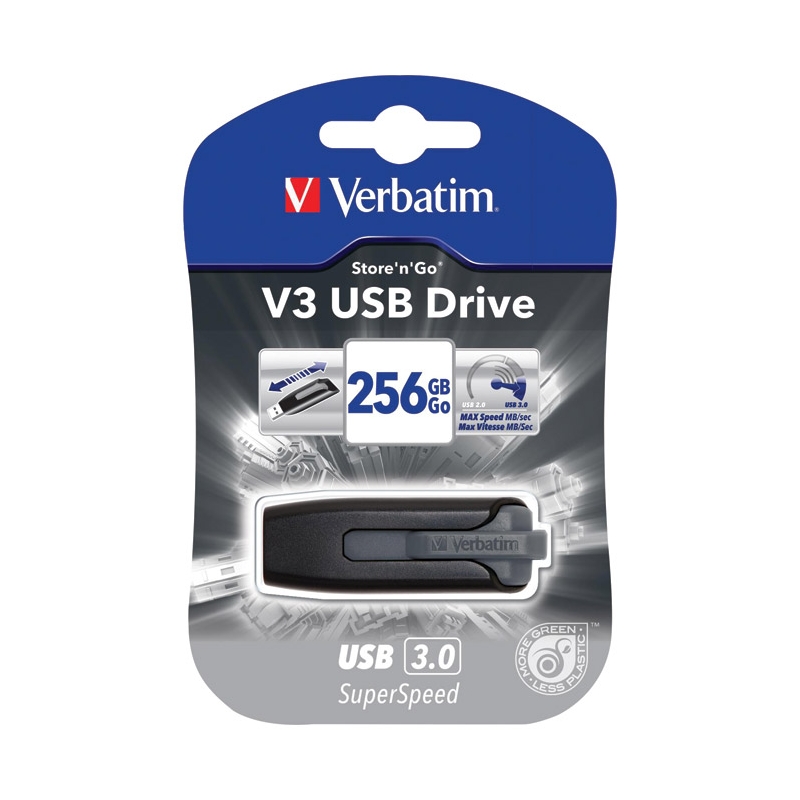 Memorija USB 3.0 256Gb V3 Verbatim 49168 sivi blister