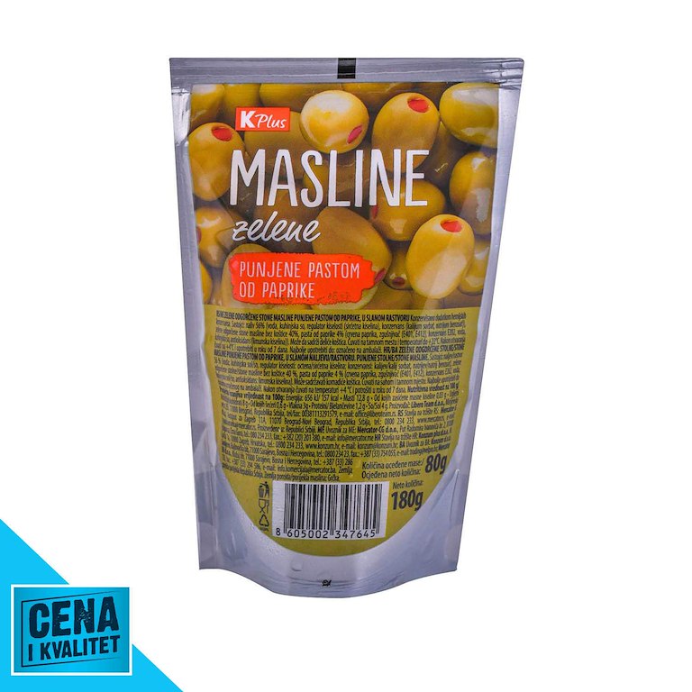 K plus masline zelene paprika 180g k plus