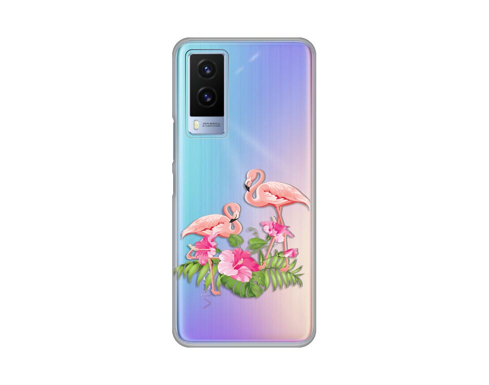 Silikonska futrola PRINT Skin - Vivo Y71T Flamingo