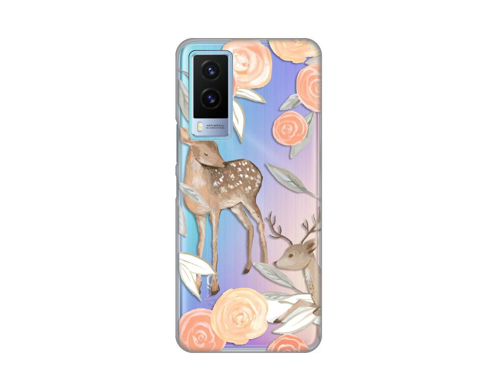 Silikonska futrola PRINT Skin - Vivo Y71T Flower Deer