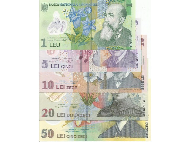 Rumunija 1 - 5 - 10 - 20 - 50 lei 2016/21. UNC set