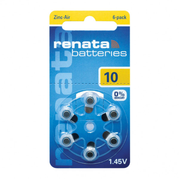 Baterije za slušni aparat Renata ZA10/BP6 (pakovanje 6 komada)