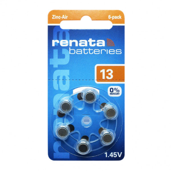 Baterije za slušni aparat Renata ZA13/BP6 (pakovanje 6 komada)