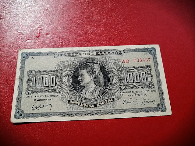 Grčka 1000 drahmi 1942