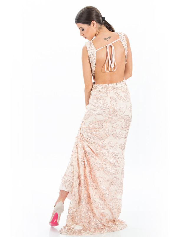 Dugačka roze ekskluzivna haljina 2014/25