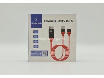 HDMI/HDTV kabl za povezivanje telefona i TV uređaja - Crveni