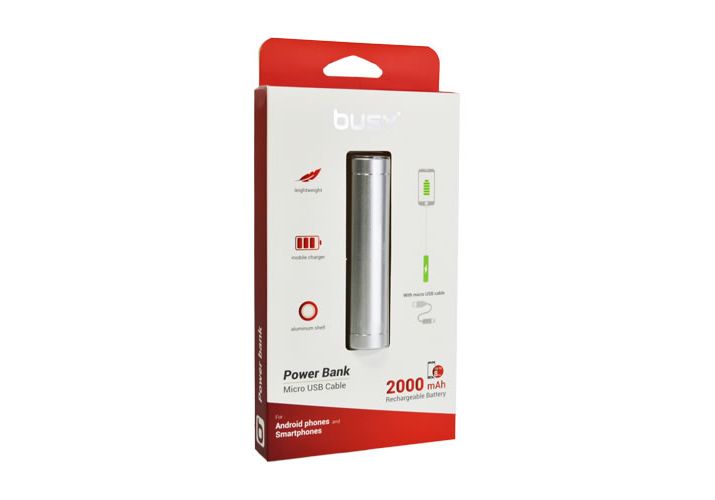 Power bank eksterna baterija punjač 2000mAh prenosivi sa micro USB kablom Busy 050708 3800148507082