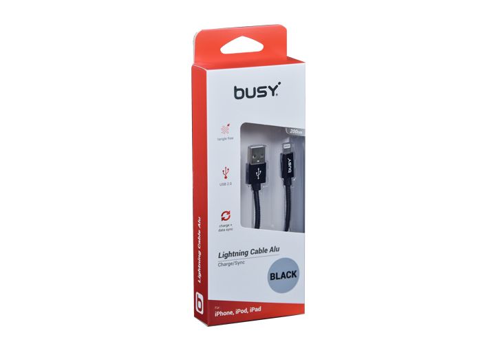 Kabl USB Lightning 2 m pleteni za IPhone/IPod/IPad Busy 050698 3800148506986