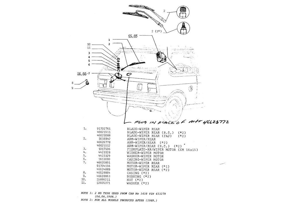 Metlica brisača zadnja ST 330 mm Yugo 91702761