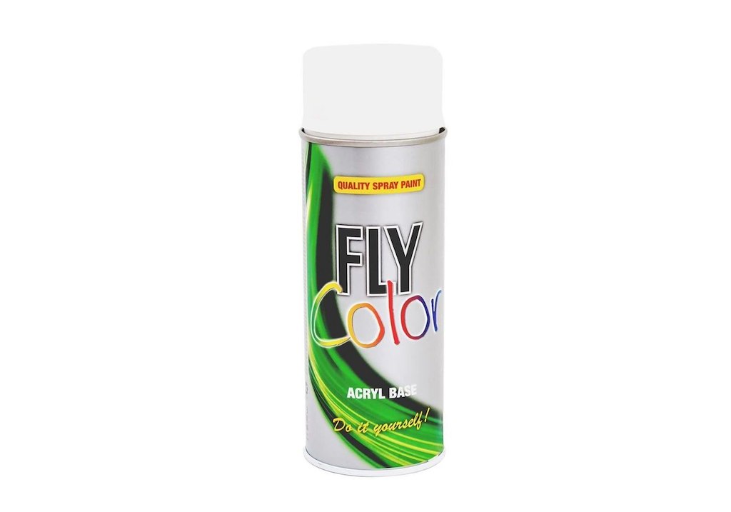 Sprej boja bela sjajna RAL9010 Fly Motip 400 ml. 400604 akrilna