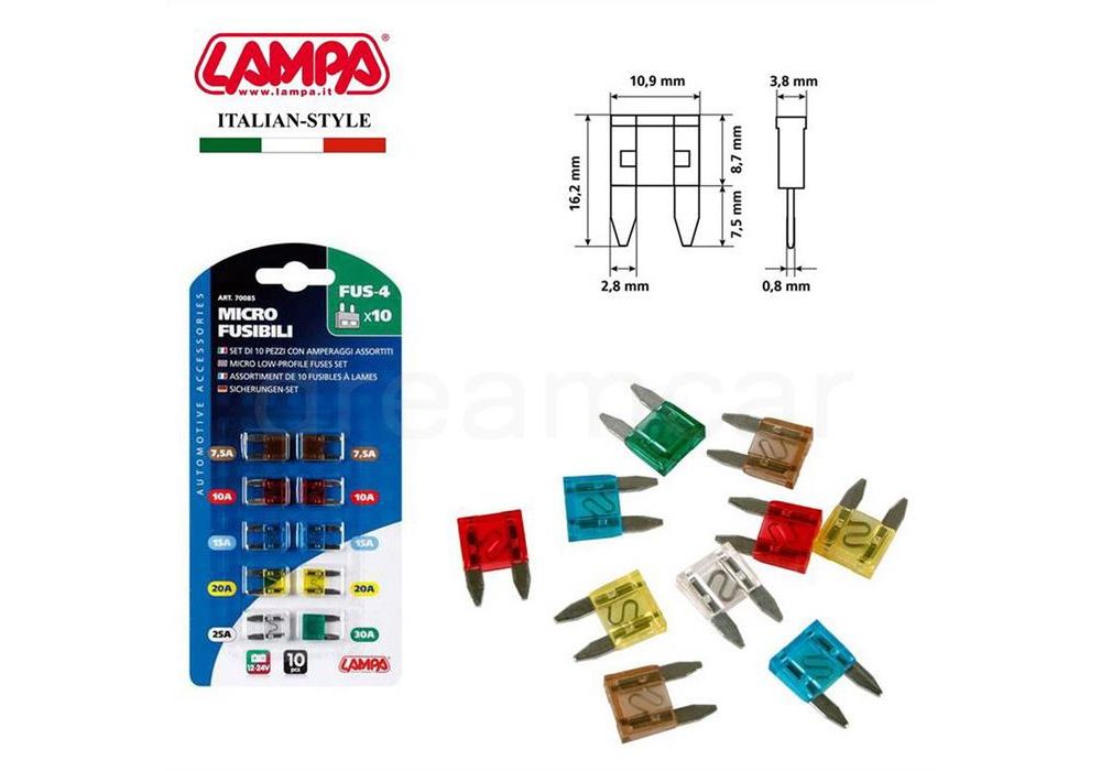 Osigurači ubodni LAMPA 70085 mikro garnitura