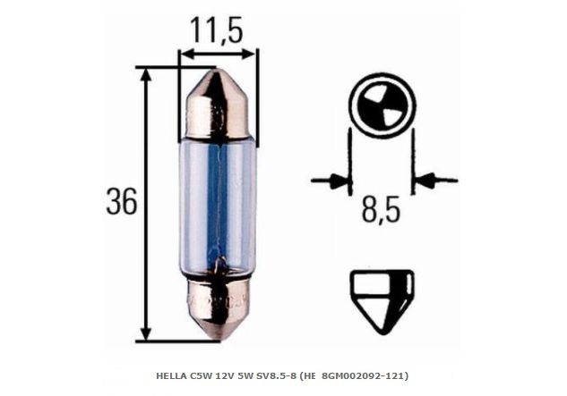 Sijalica 12v 5w HELLA 8gm002092-121 sulfidna