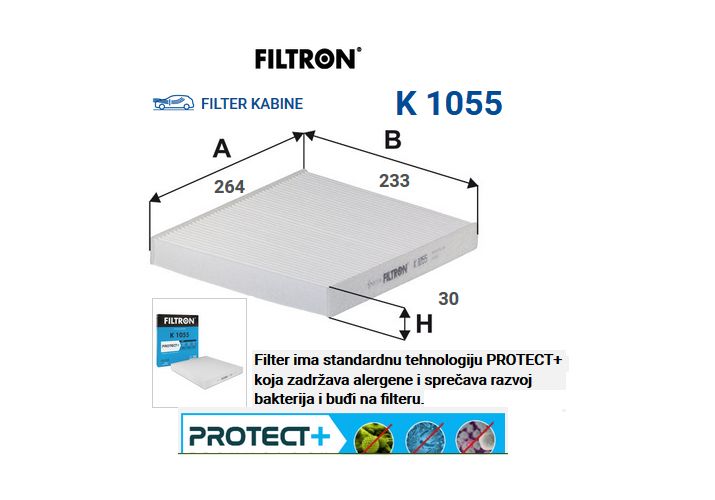 Filter klime FILTRON K1055 - 205799755 - Opel