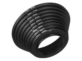 37-82mm Lens Step Up Ring Filter Adapter Set