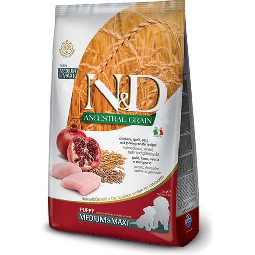 N&D Low Grain Puppy Medium i Maxi Piletina i Nar 12 kg