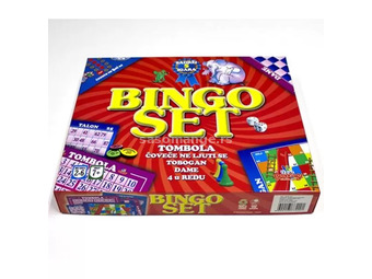 Bingo set + 4 društvene igra