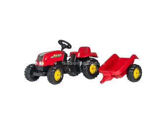 Traktor na pedale sa prikolicom crveni RollyKid