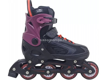 Roleri PW126B-10 crno crvena Alu šina ABEC5 PU Točkići M(37-40) ACTION