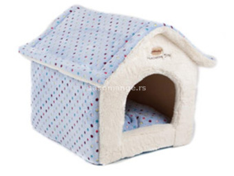 Kućica za pse - Soft od pliša, plava 58x48x54cm
