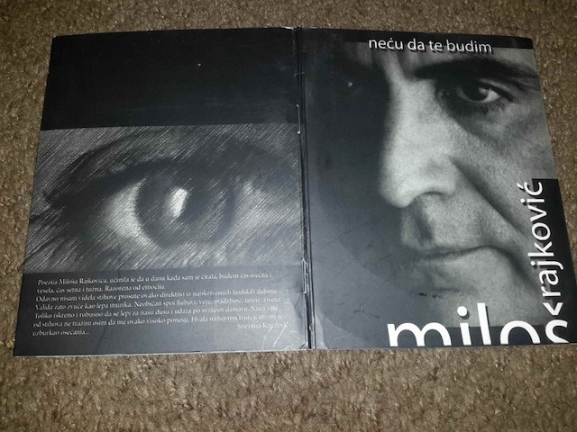 Miloš Rajković -  Neću da te budim  KNJIGA + CD