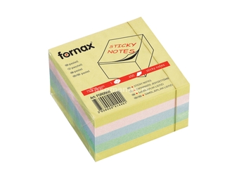 Blok samolepljiv kocka 75x75mm 450L Fornax pastel-5boja