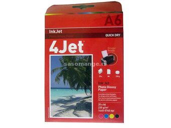 4Jet InkJet Foto Papir A6, 1/25