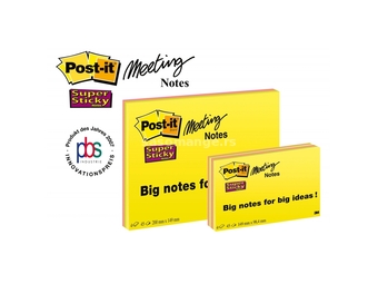 Post-it Super Sticky 203 x 152 mm, 4 boje x 45L 6845-SS EU 3M