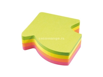 Blok samolepljiv oblik 70x70mm 200L Strelica zakrivlj.Info Notes 5827-39 neon-sort blister