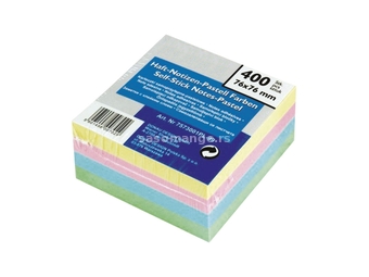 Blok samolepljiv kocka 76x76mm 400L Donau 7573001PL-99 pastel-4boje