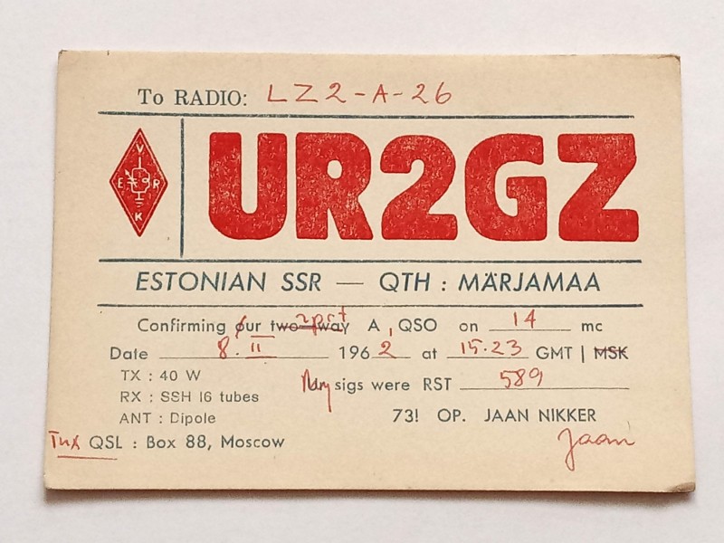 Radio Amateri - Estonija - SSSR -