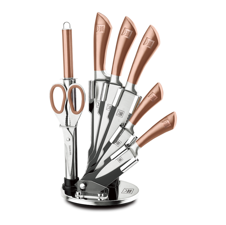 SET NOŽEVA 8 DELOVA SA STALKOM ROSE GOLD COLLECTION KM-0074