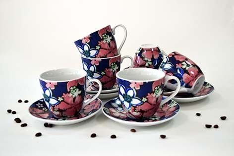 PORCELAN SET ZA KAFU 6/1 - PLAVA